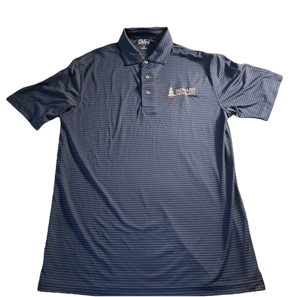 Shirts | Howard University Bison Mens Medium Blue And Black Stripe Polo ...
